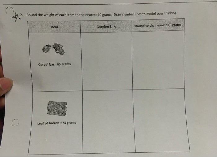 Solved Round the weight of each item to the nearest 10 | Chegg.com