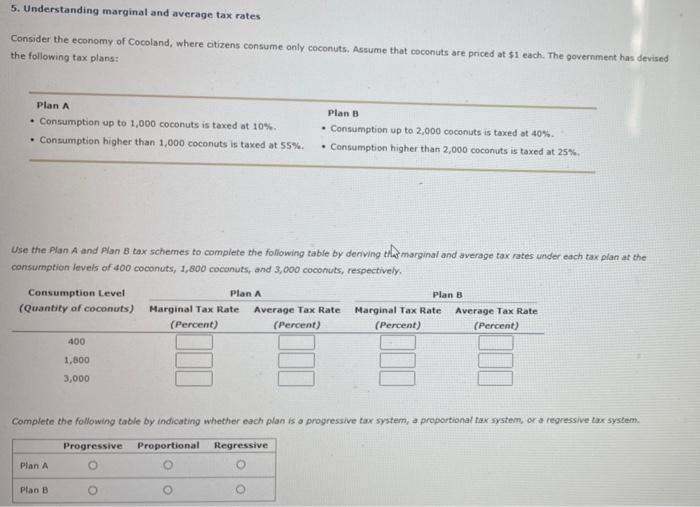 Solved 5. Understanding marginal and average tax rates | Chegg.com