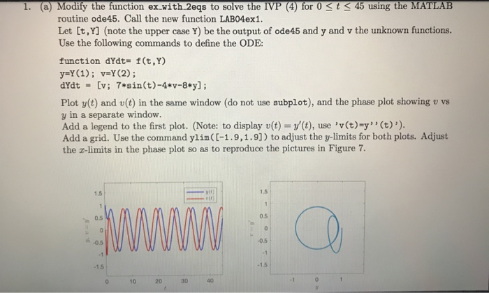 Solved 1. (@ Modify the function ex with 2eqs to solve the | Chegg.com
