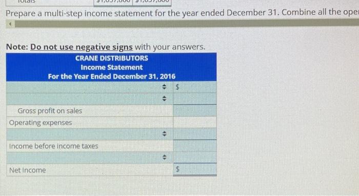 Solved Multi-step Income Statements The adiusted trial | Chegg.com