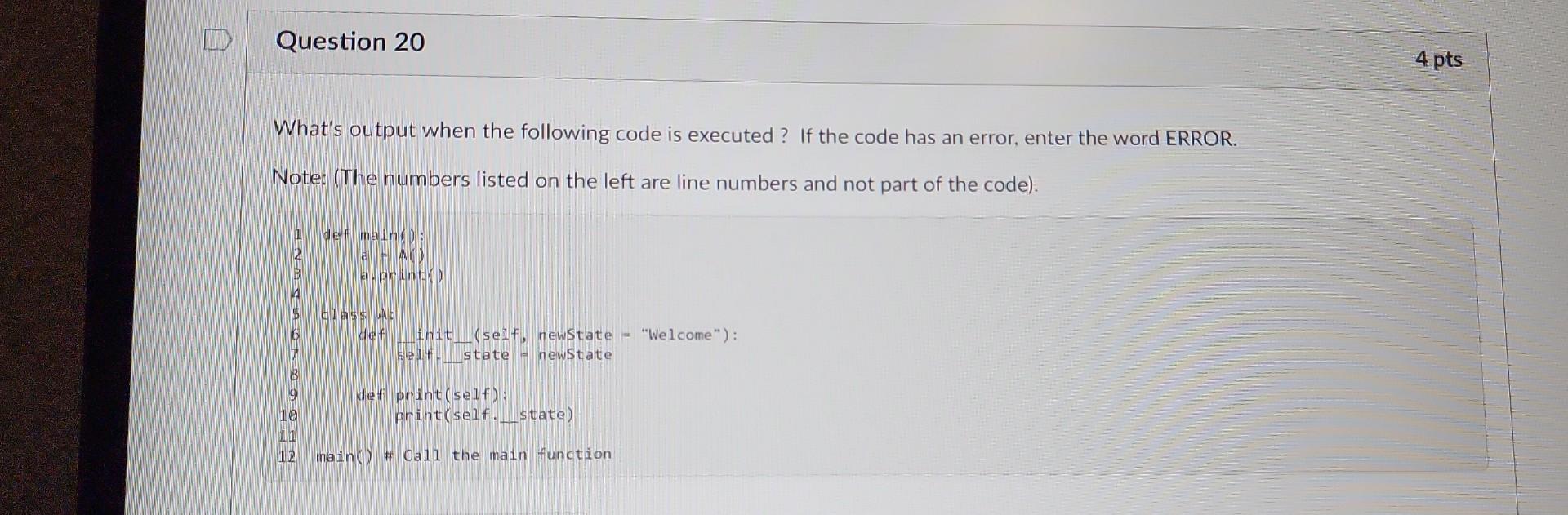 Solved What is the output of the following code: 6 60 3 | Chegg.com