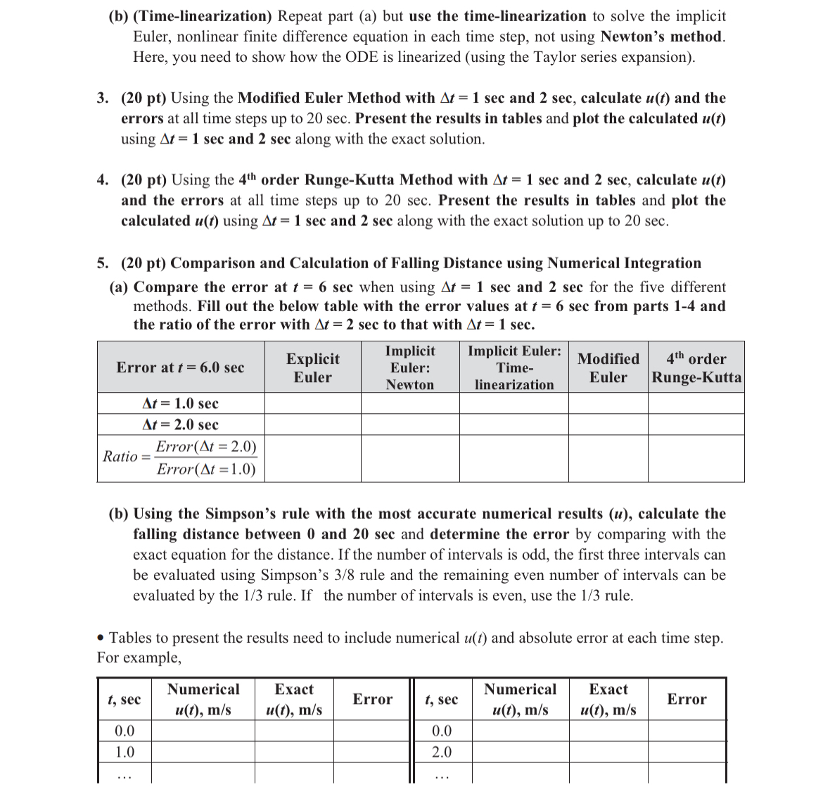 Solved (b) (Time-linearization) ﻿Repeat part (a) ﻿but use | Chegg.com