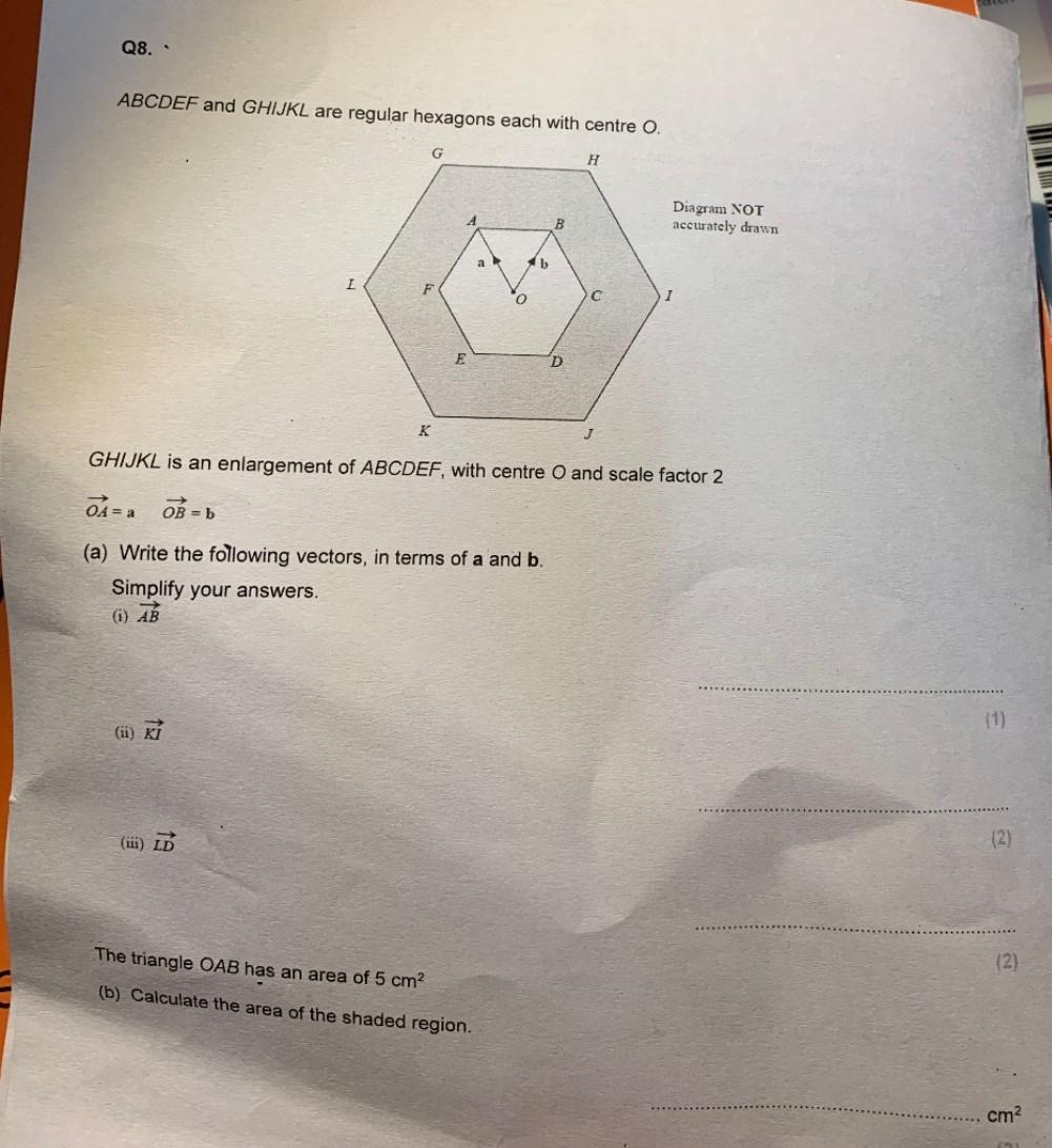Solved ABCDEF and GHIJKL are regular hexagons each with | Chegg.com