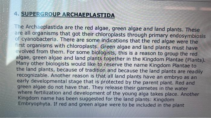 Solved Rhizarians are unicellular heterotrophic protists | Chegg.com