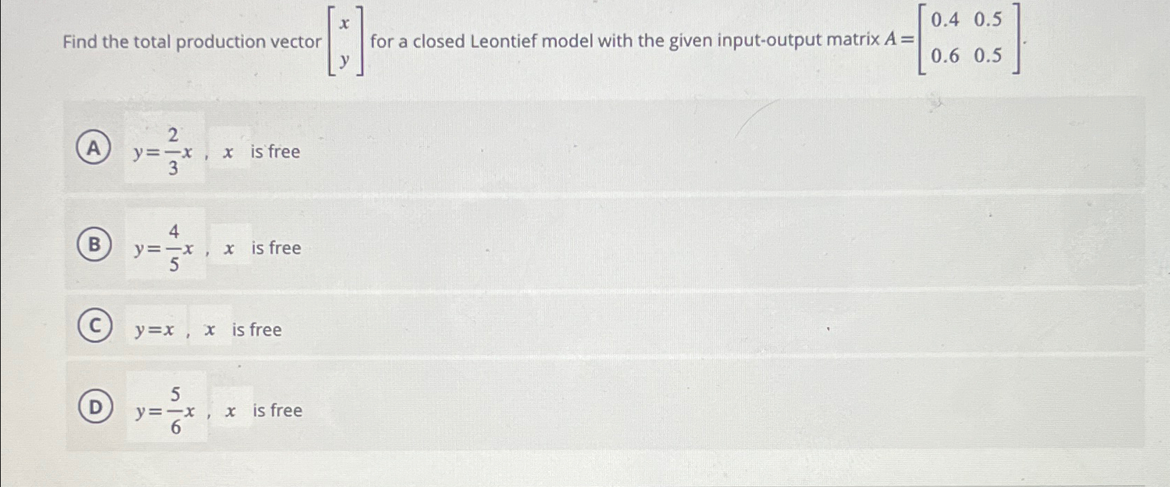 Solved Find the total production vector [xy] ﻿for a closed | Chegg.com