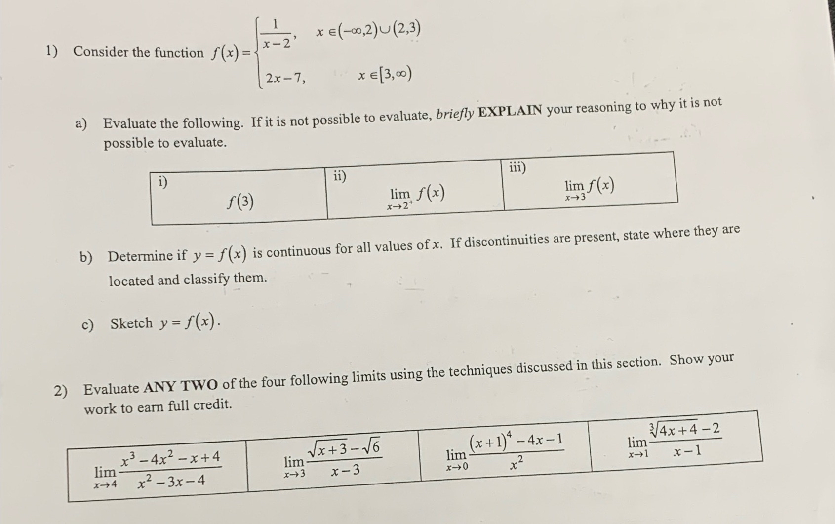 Solved Pretty please do all of them. Consider the function | Chegg.com