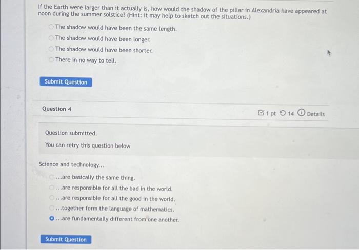Solved If the Earth were larger than it actually is, how | Chegg.com