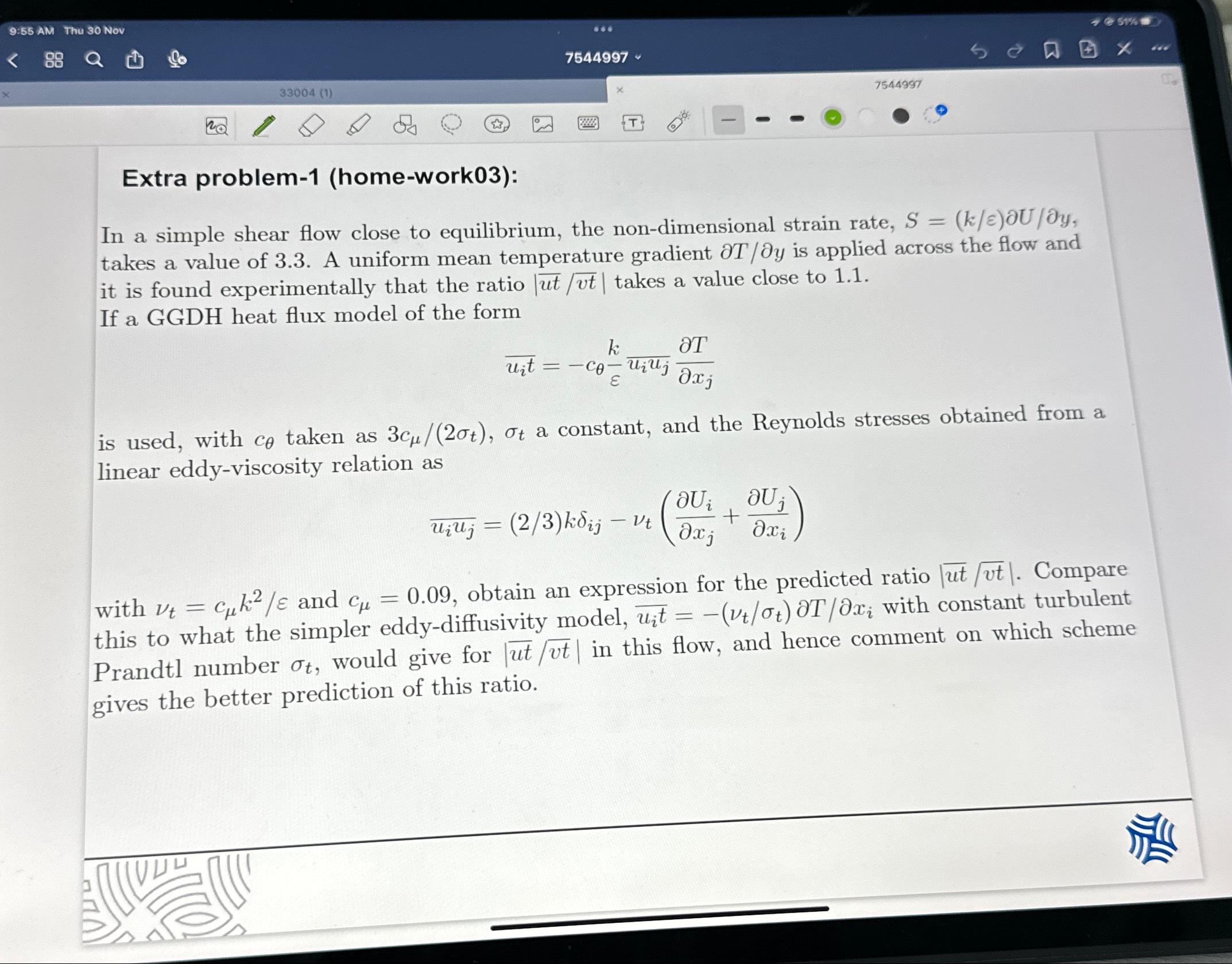 Solved Extra problem-1 (home-work03):In a simple shear flow | Chegg.com