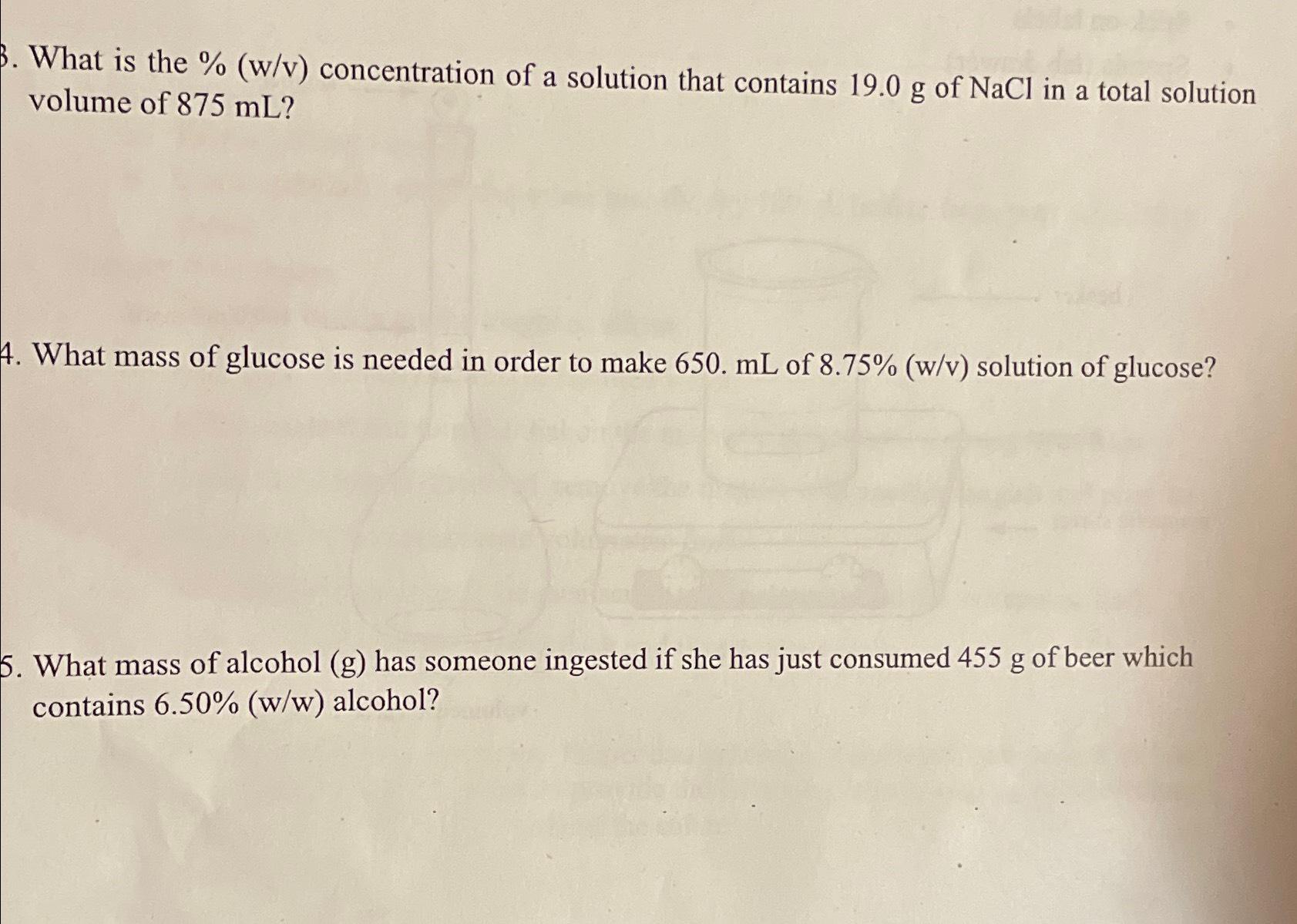 Solved What is the %(wv) ﻿concentration of a solution that | Chegg.com