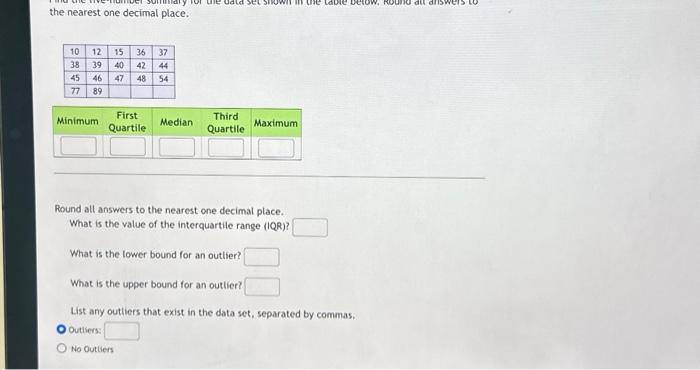 Solved the nearest one decimal place. Round all answers to | Chegg.com