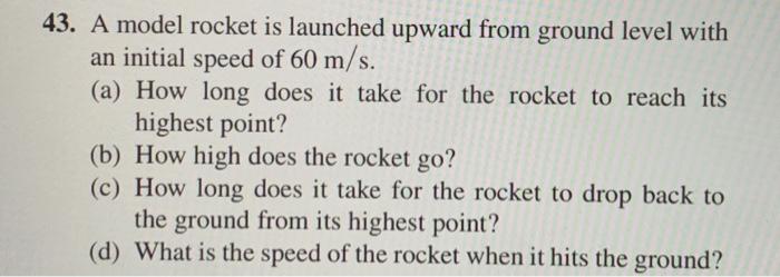 Solved 39-45 Assume that a free-fall model applies. Solve | Chegg.com