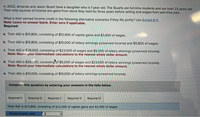In 2022, Amanda and Jaxon Stuart have a daughter who | Chegg.com