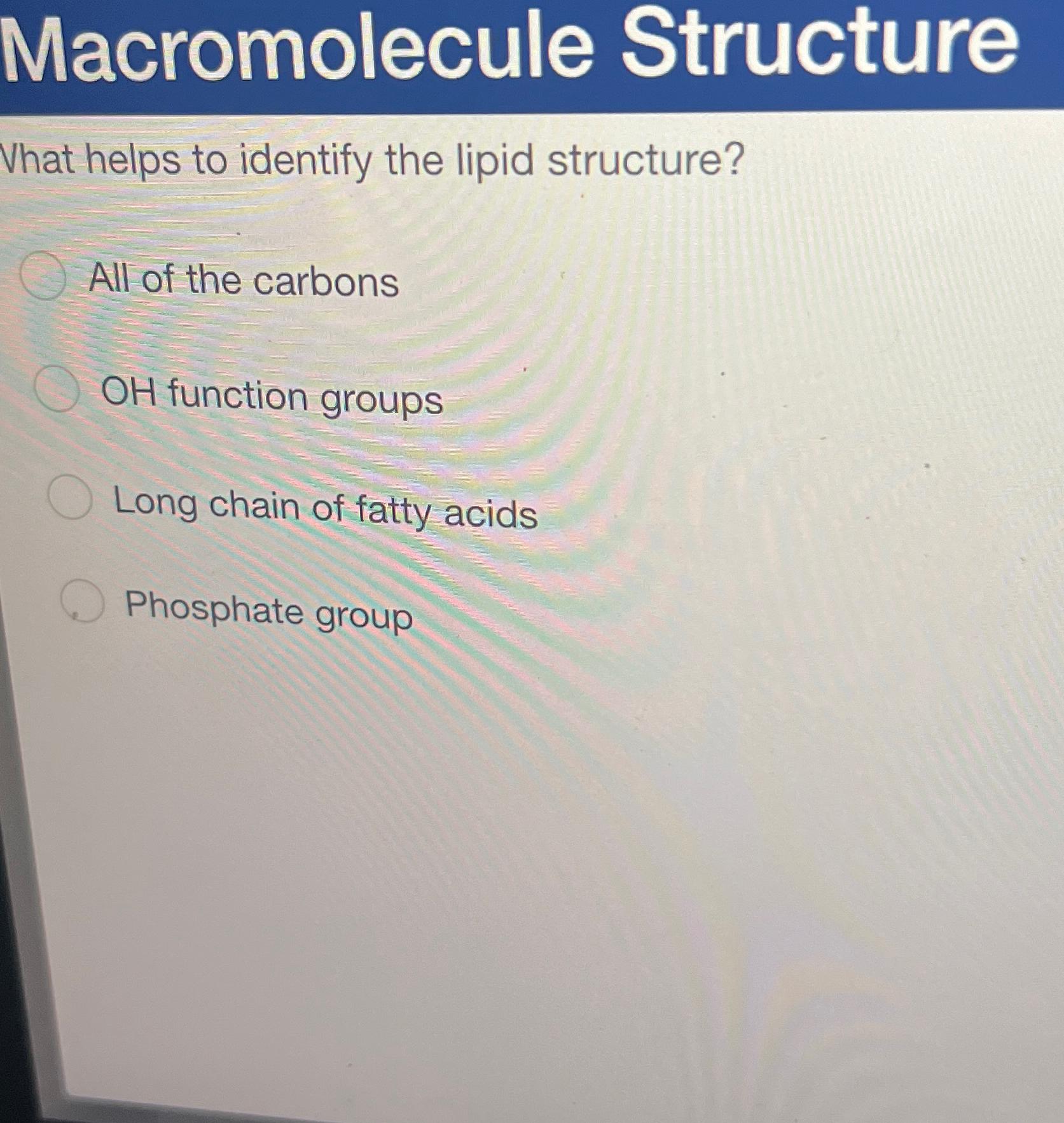 Solved Macromolecule StructureWhat helps to identify the | Chegg.com