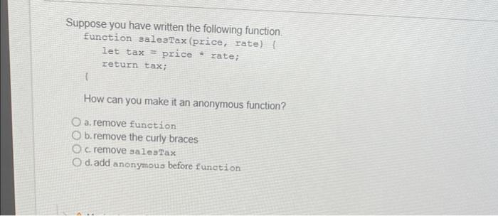 Solved Question 17 A function included within a procedural | Chegg.com