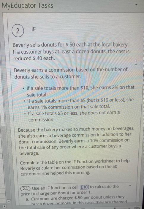 Solved Beverly sells donuts for $.50 each at the local | Chegg.com