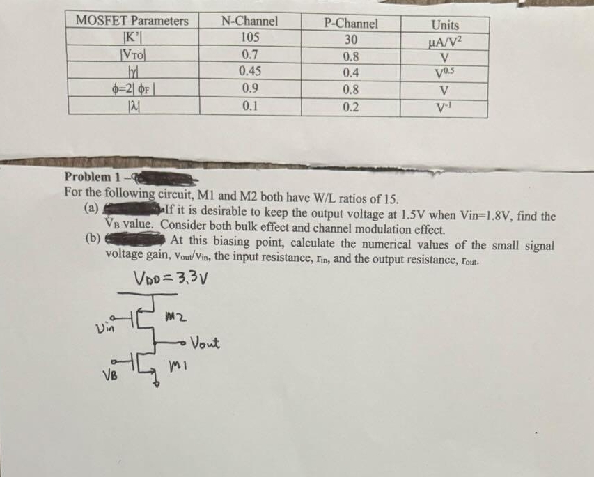 Solved \table[[MOSFET | Chegg.com