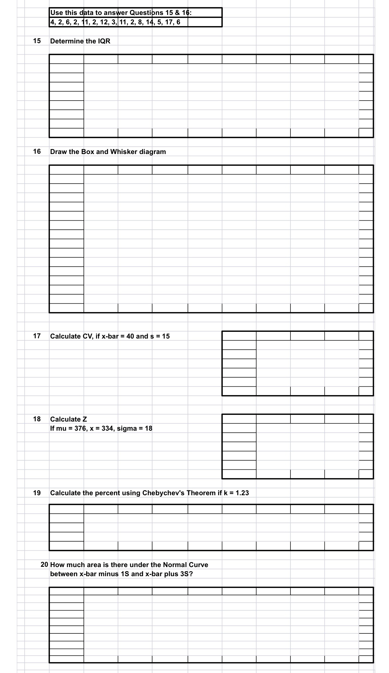 Solved Use this data to answer Questions 15 ﻿& | Chegg.com