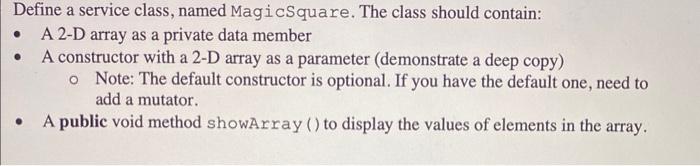 Solved please please kindly create two separate classes in | Chegg.com