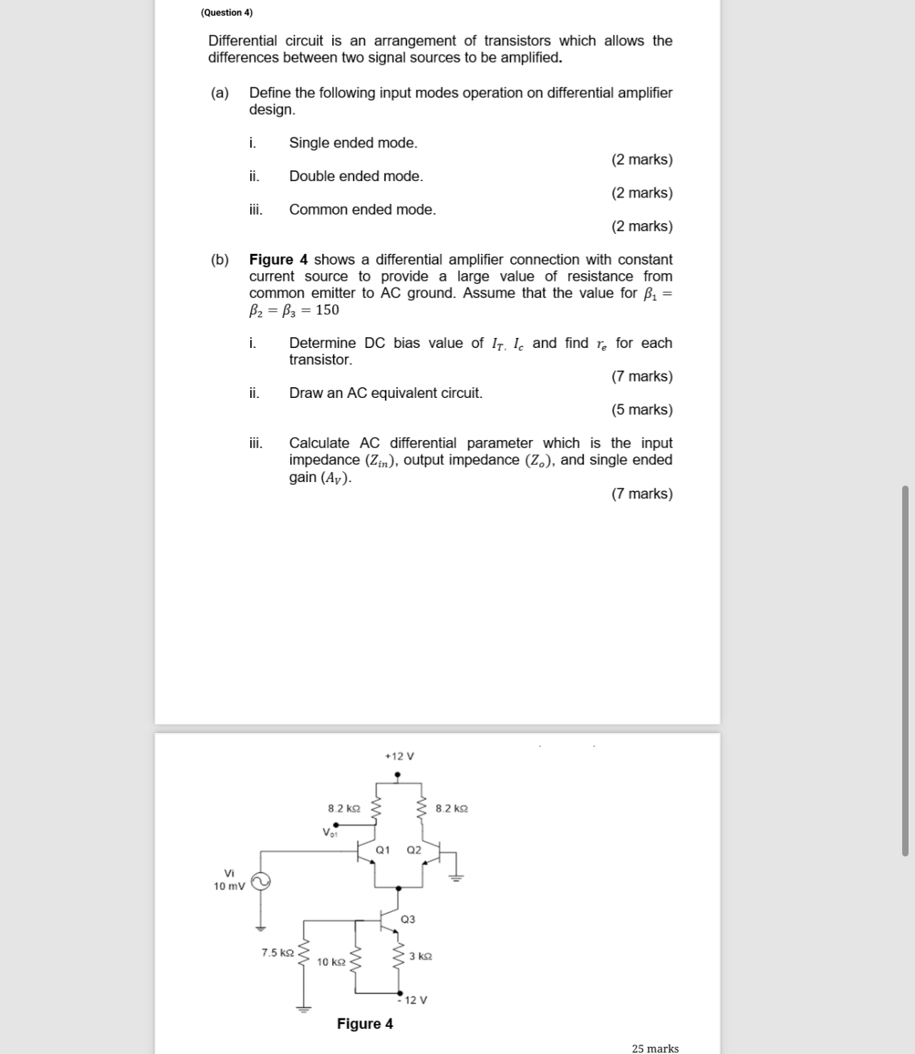 Solved (Question 4)Differential circuit is an arrangement of | Chegg.com