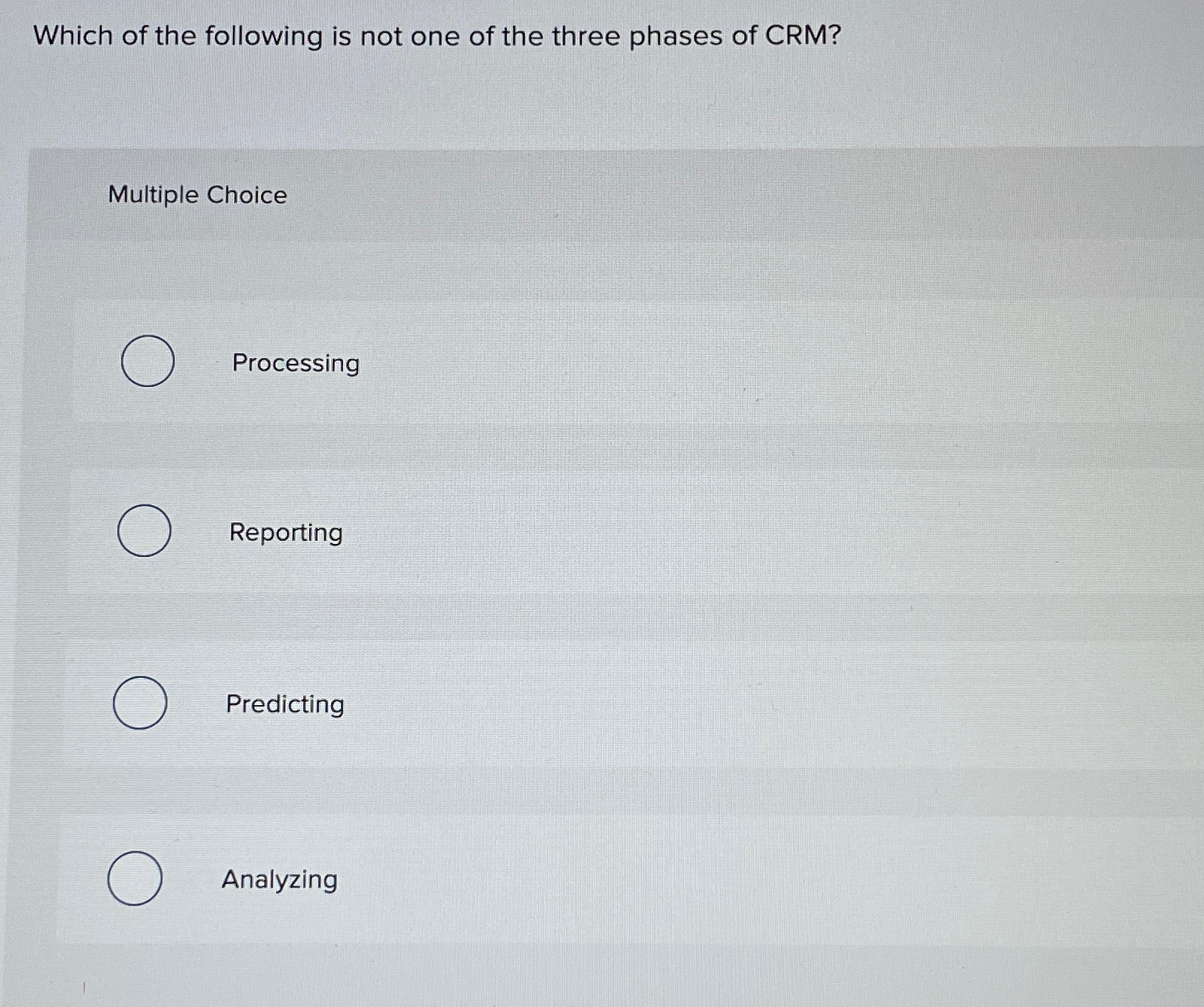 Solved Which of the following is not one of the three phases | Chegg.com