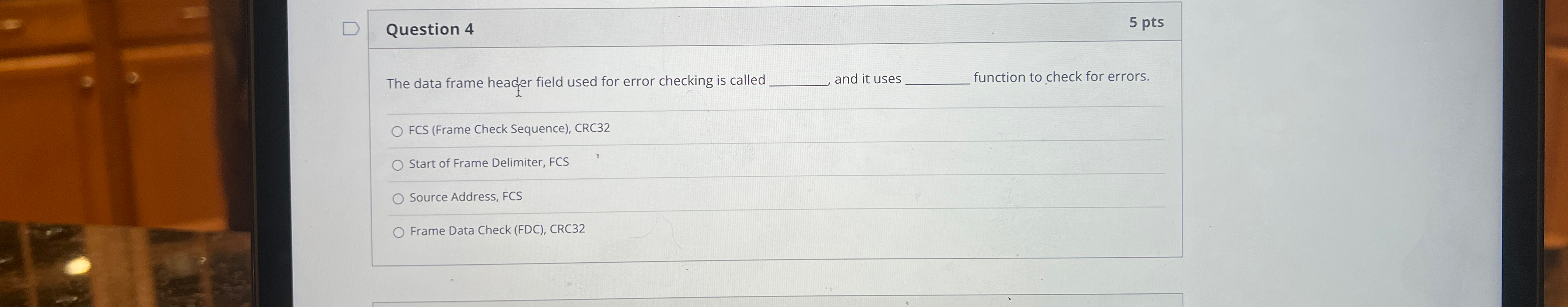 Solved Question 45 ﻿ptsThe data frame header field used for | Chegg.com