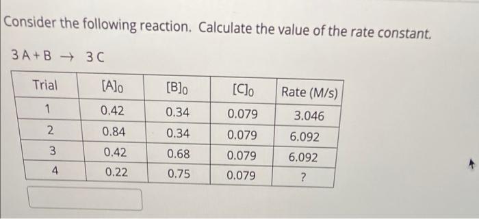 Solved Consider the following reaction. Calculate the value | Chegg.com