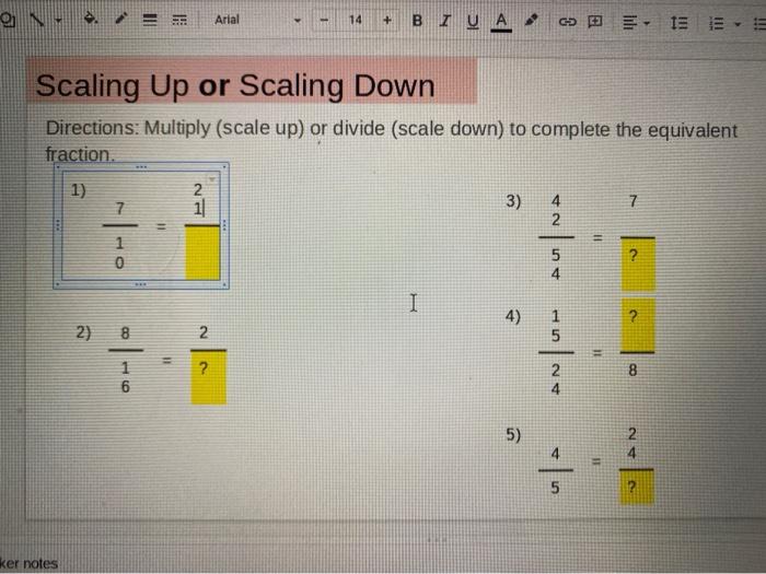 Solved 9 N Arial 14 + Β Ι Ο Α. E E 15 E Scaling Up or | Chegg.com