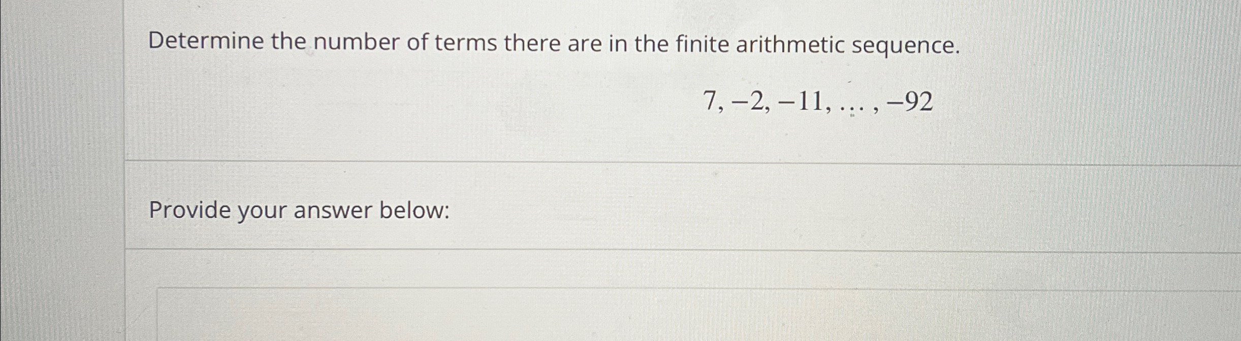 Solved Determine the number of terms there are in the finite | Chegg.com