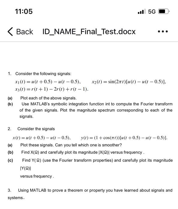 Solved Solve it in matlab and send the code and screenshot | Chegg.com