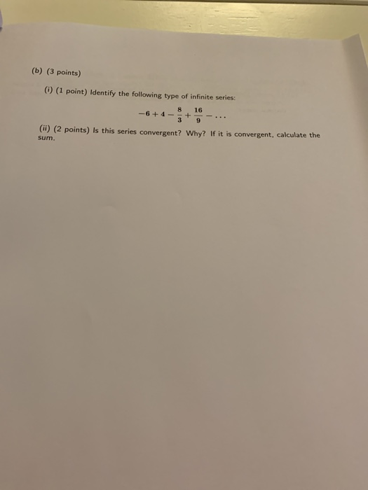 Solved 3. (6 points) @) (3 points) Calculate the following | Chegg.com