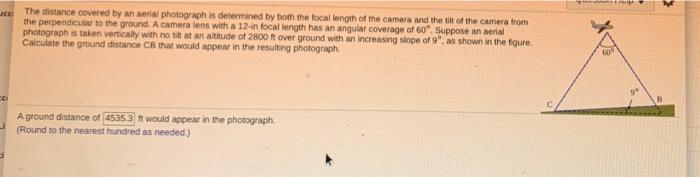 Solved ce The distance covered by an aerial photograph is | Chegg.com