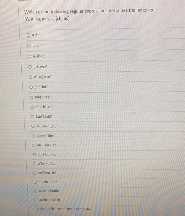 Solved Which of the following regular expressions describes | Chegg.com