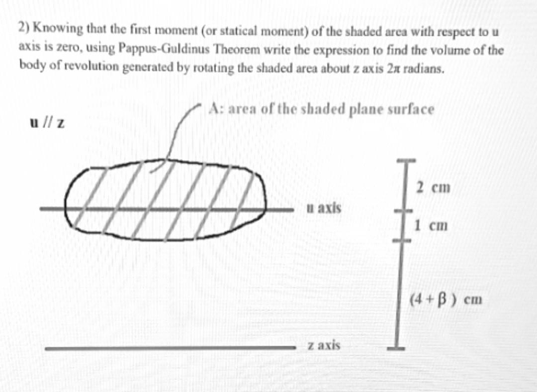 Solved 2) Knowing that the first moment (or statical moment) | Chegg.com
