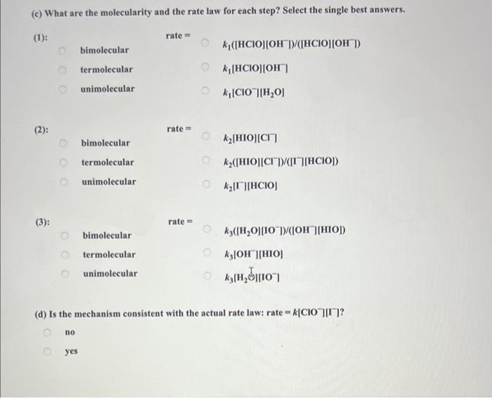 Solved Consider the following mechanism: (1) | Chegg.com