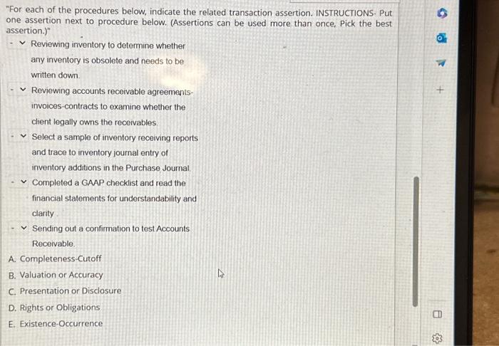 Solved \"For each of the procedures below, indicate the | Chegg.com