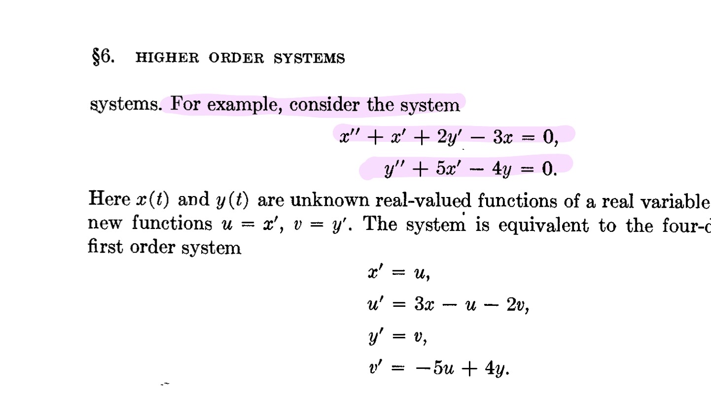 Solved §6. ﻿HIGHER ORDER SYSTEMSsystems. For example, | Chegg.com