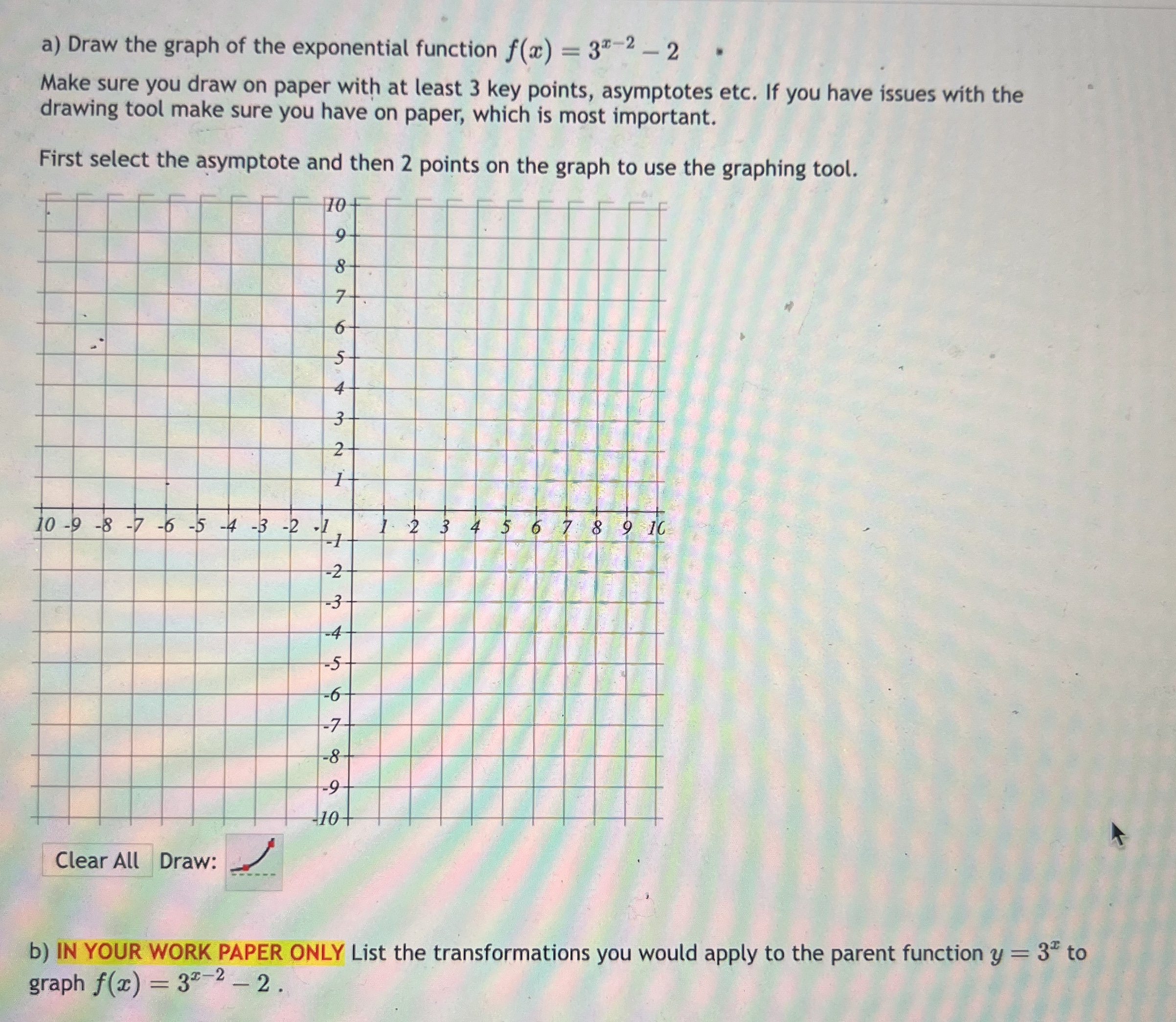 Solved a) ﻿Draw the graph of the exponential function | Chegg.com