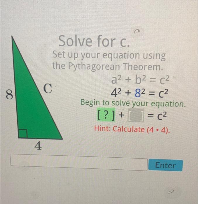 Solved = Solve for c. Set up your equation using the | Chegg.com