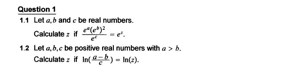 Solved Question 1 1.1 Let a,b and c be real numbers. | Chegg.com