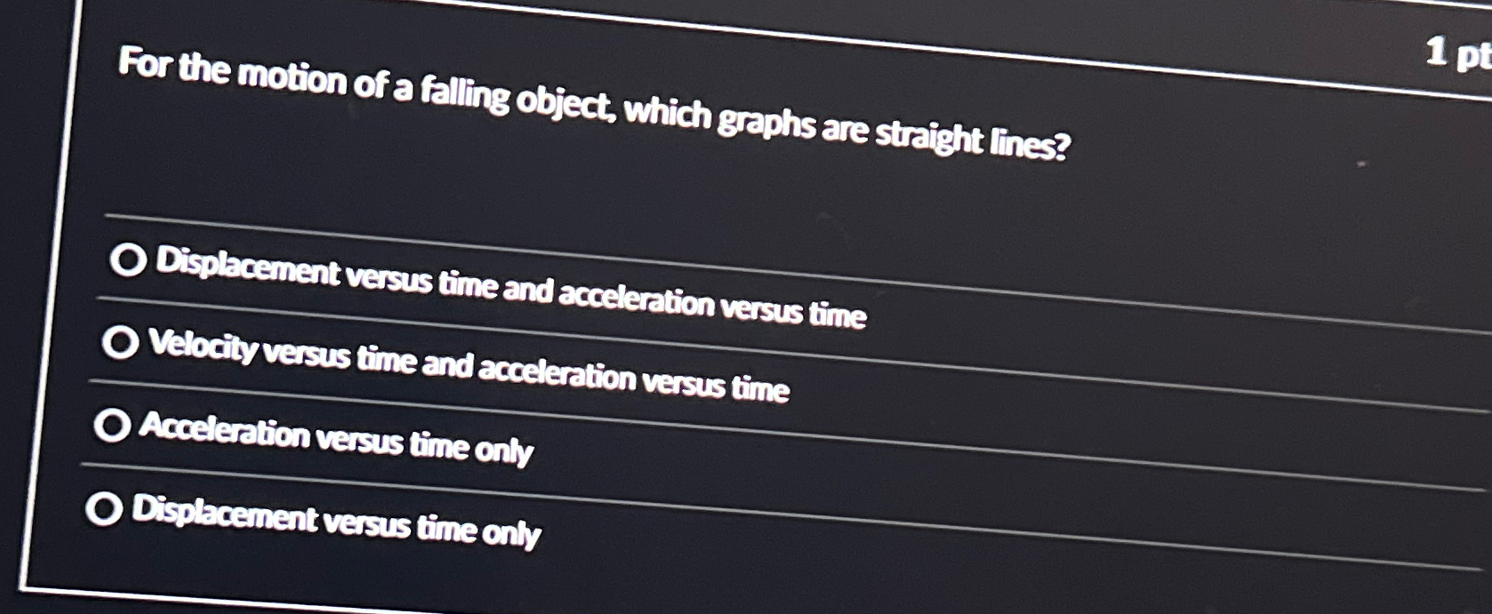 Solved For the motion of a falling object, which graphs are | Chegg.com