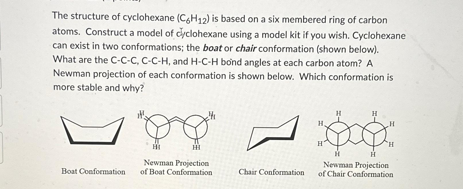 Solved The structure of cyclohexane (C6H12) ﻿is based on a | Chegg.com