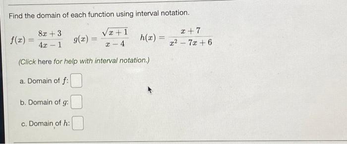 Solved Write The Domain And Range Of Each Function Using 