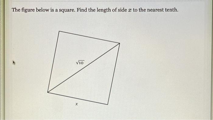 Solved The figure below is a square. Find the length of side | Chegg.com