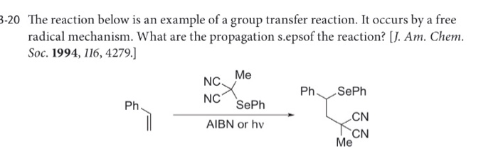 Solved 3-20 The reaction below is an example of a group | Chegg.com
