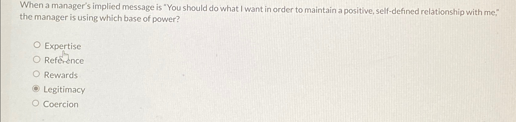 Solved When a manager's implied message is "You should do | Chegg.com