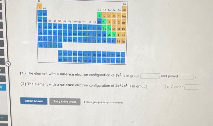 Solved a. What is the valence electron configuration for the | Chegg.com