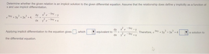Solved Determine Whether The Given Relation Is An Implicit