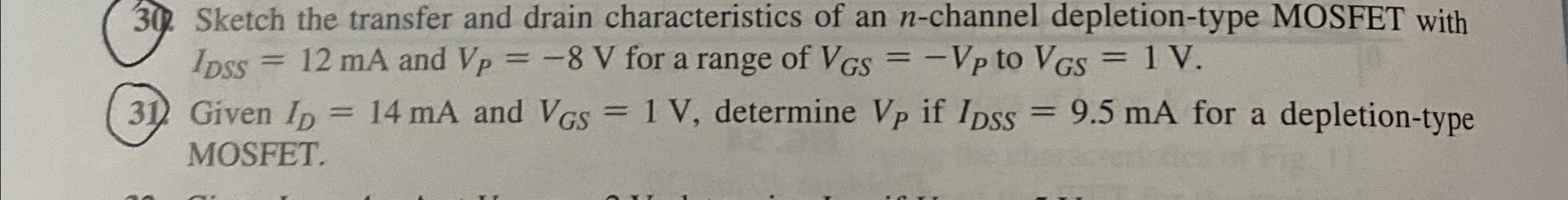 Given ID=14mA ﻿and VGS=1V, ﻿determine VP ﻿if | Chegg.com