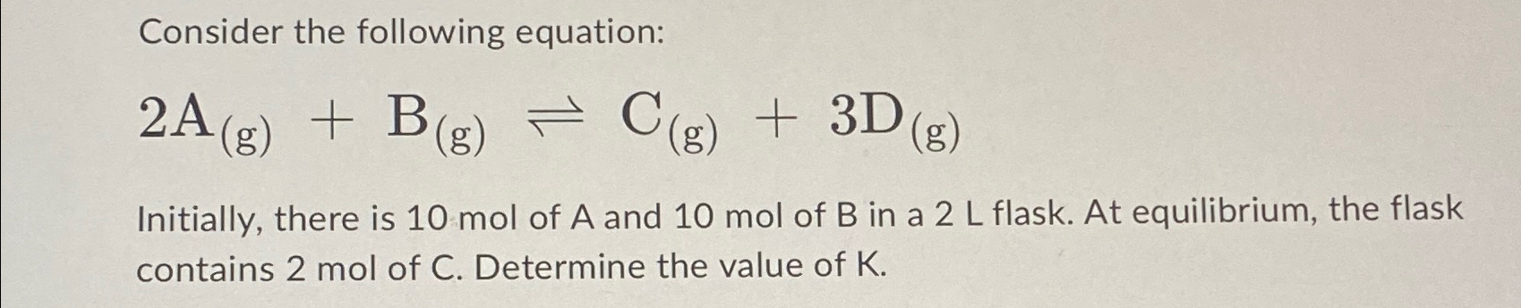 Solved Consider the following | Chegg.com