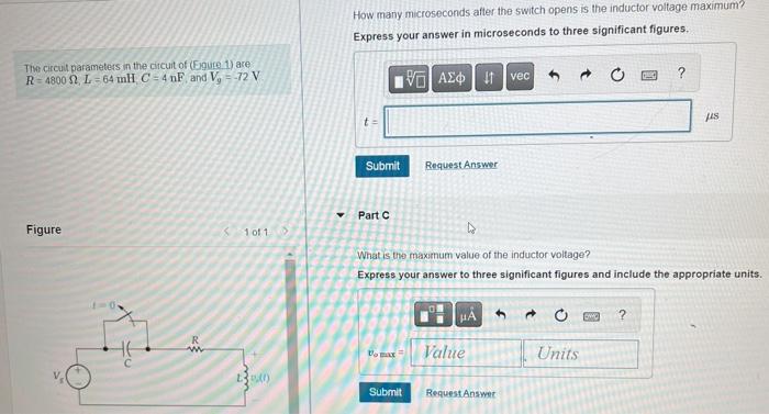 Solved How many microseconds after the switch opens is the | Chegg.com